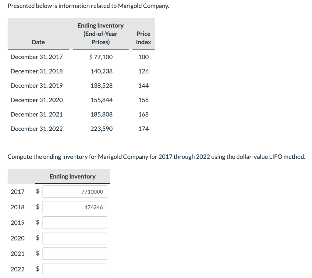 Solved Presented below is information related to Marigold | Chegg.com