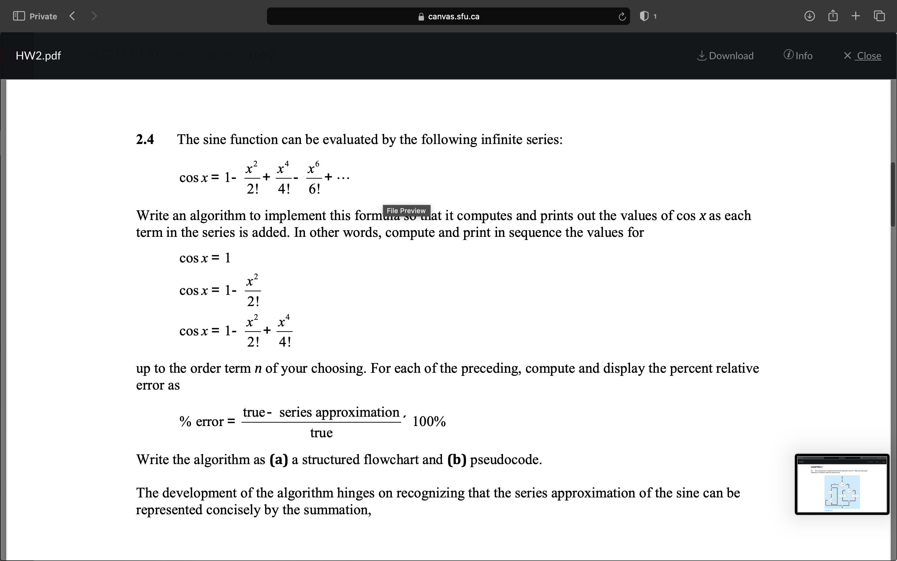2.4 ﻿The sine function can be evaluated by the | Chegg.com