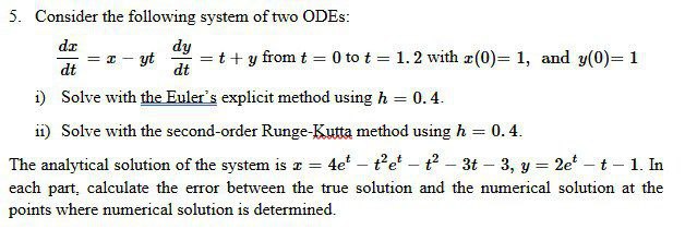 Consider the following system of two | Chegg.com