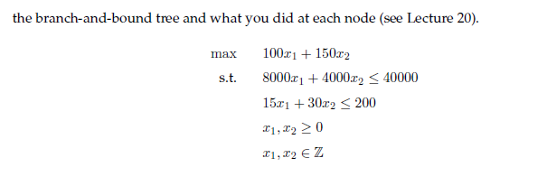 Solved Problem 3. (40 pts) Use branch-and-bound method to | Chegg.com
