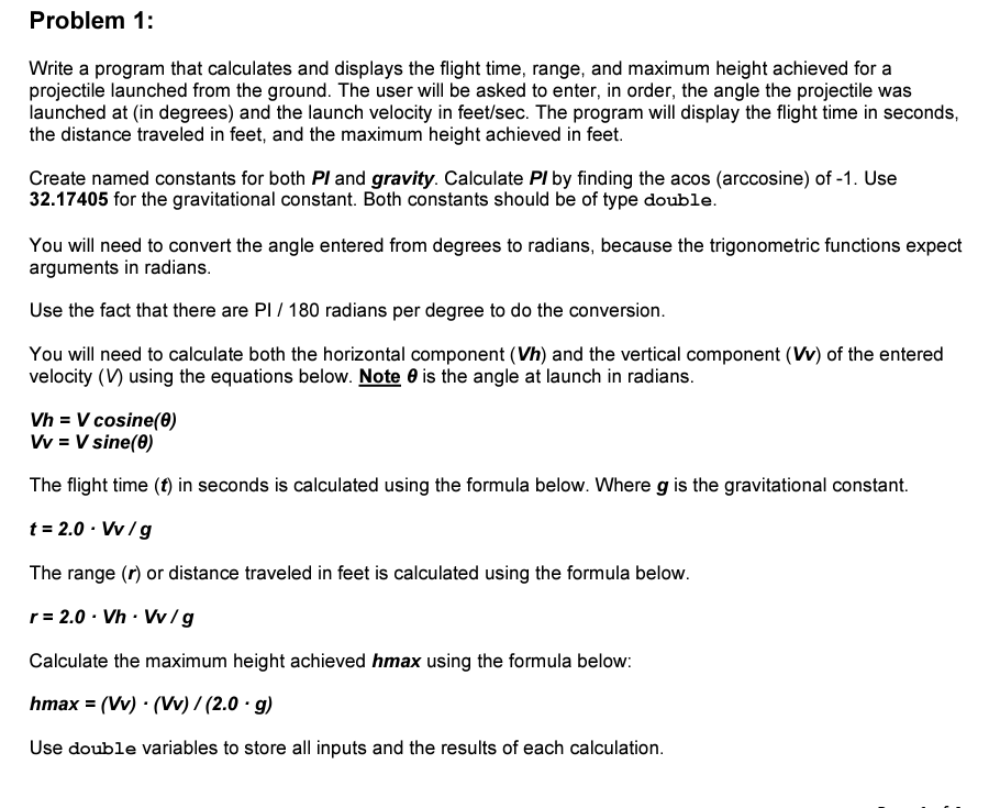 Solved Write a program that calculates and displays the | Chegg.com