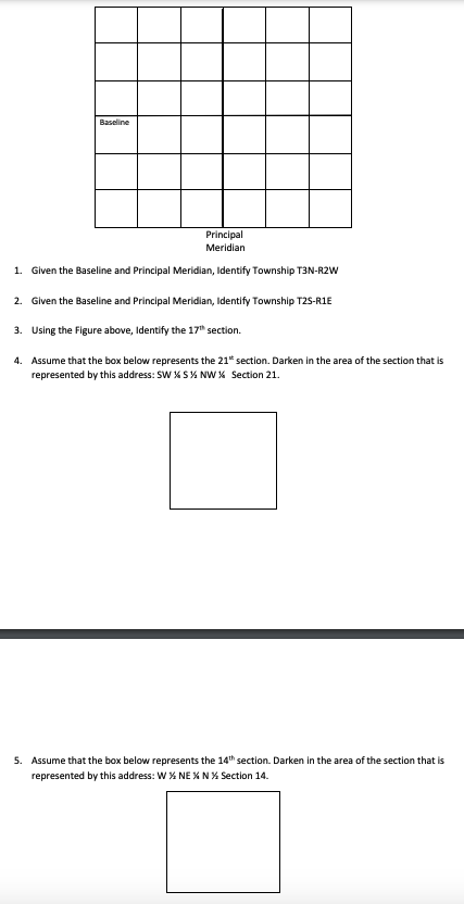 Solved 1. Given the Baseline and Principal Meridian, | Chegg.com Solved 1. Given the Baseline and Principal Meridian, | Chegg.com