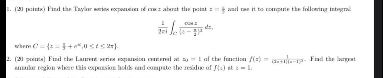 Solved 1. (20 points) Find the Taylor series expansion of | Chegg.com