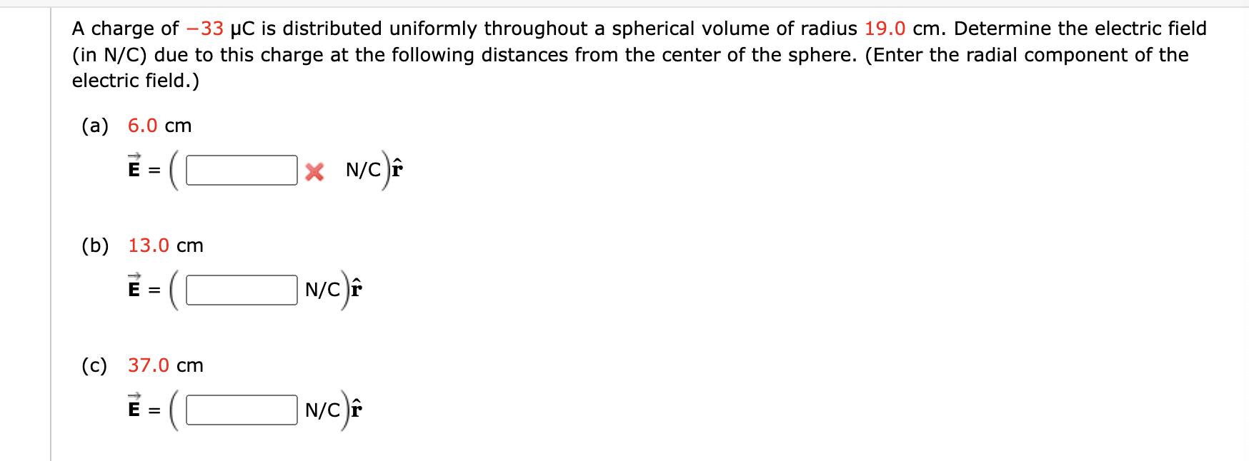 Solved A charge of −33μC is distributed uniformly throughout | Chegg.com