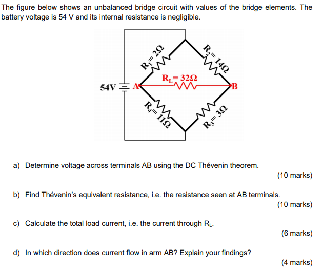 Solved The figure below shows an unbalanced bridge circuit | Chegg.com