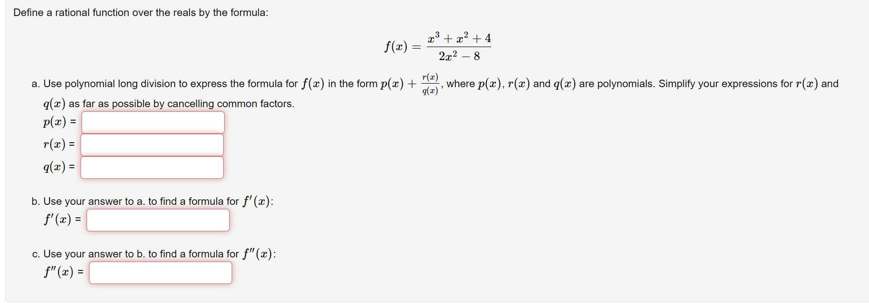 Solved Define a rational function over the reals by the | Chegg.com