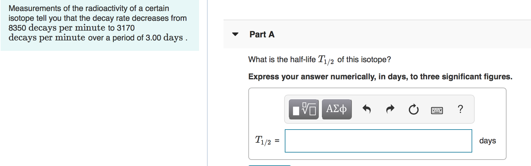 Solved The radioactive isotope 291 Am, with a half-life of | Chegg.com