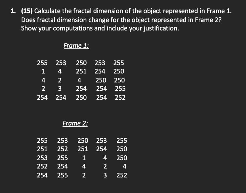 1. (15) Calculate the fractal dimension of the object | Chegg.com