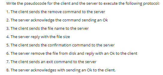 Solved Write the pseudocode for the client and the server to | Chegg.com