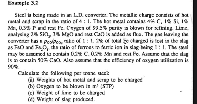 Solved Steel is being made in an L.D. converter. The | Chegg.com