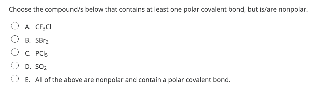 Solved Choose the compound/s below that contains at least | Chegg.com