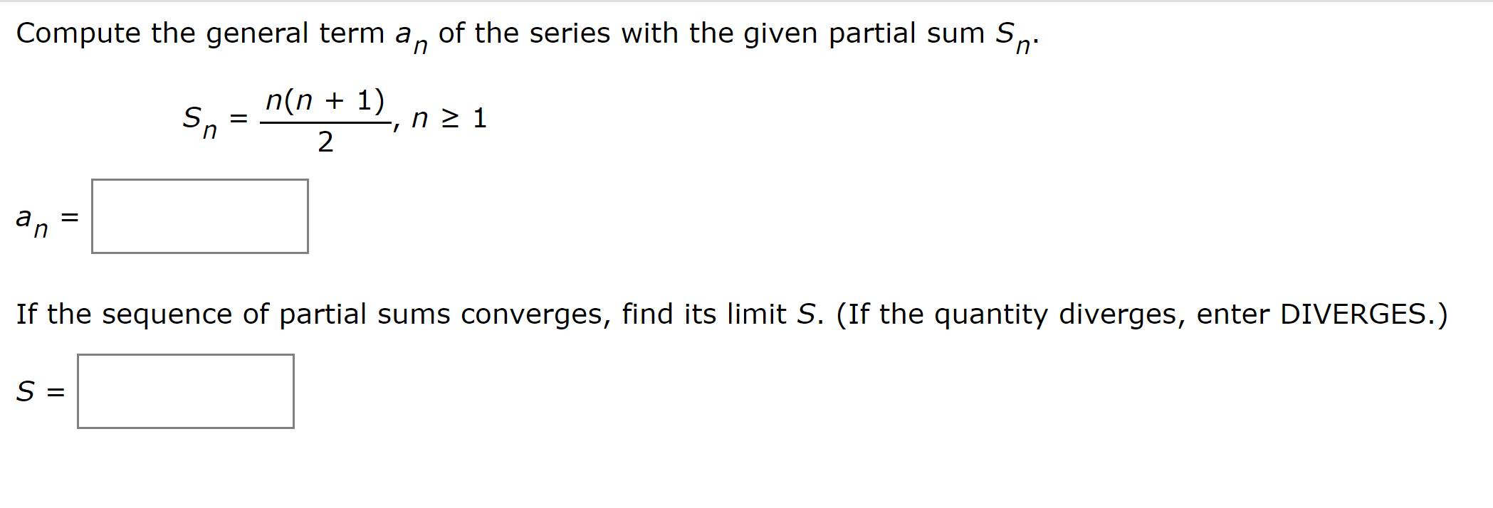 Solved Compute the general term an of the series with the | Chegg.com