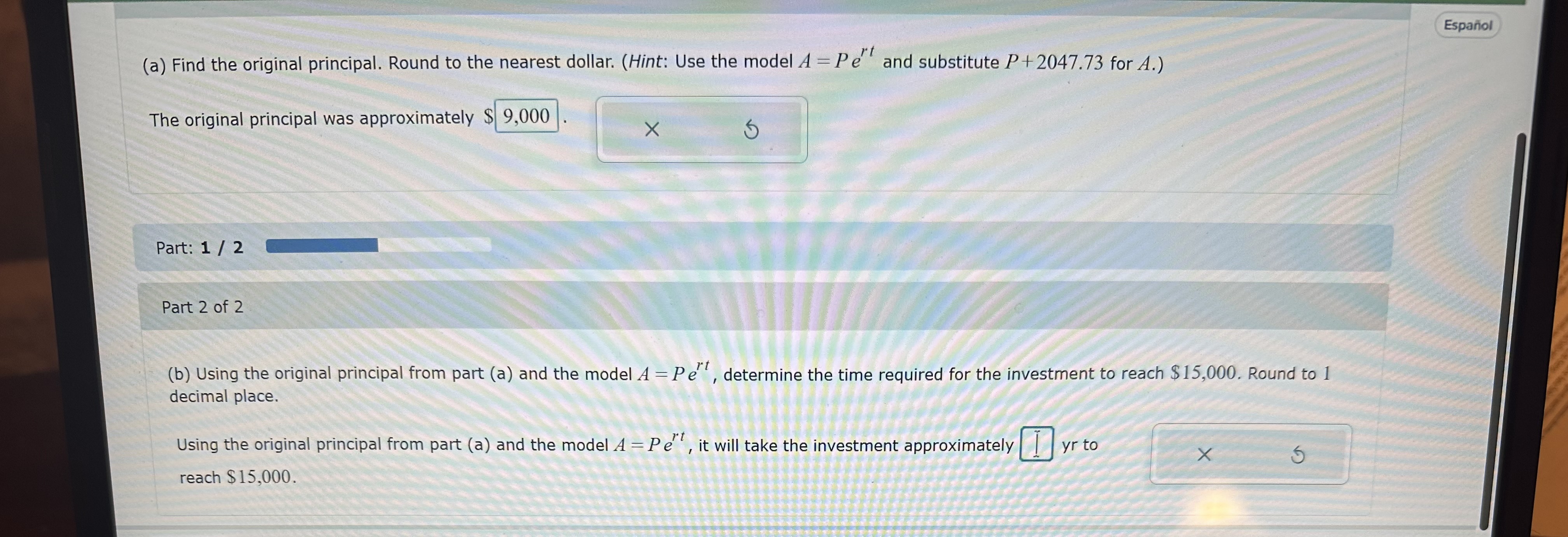 Solved Suppose that P dollars in principal is invested in an | Chegg.com