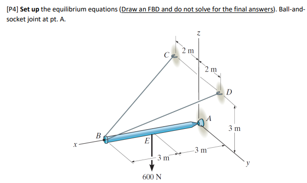 Solved [P4] Set up the equilibrium equations (Draw an FBD | Chegg.com