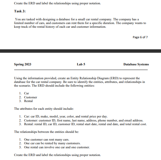 Solved Create the ERD and label the relationships using | Chegg.com