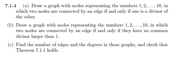 Solved 714 A Draw A Graph With Nodes Representing The 