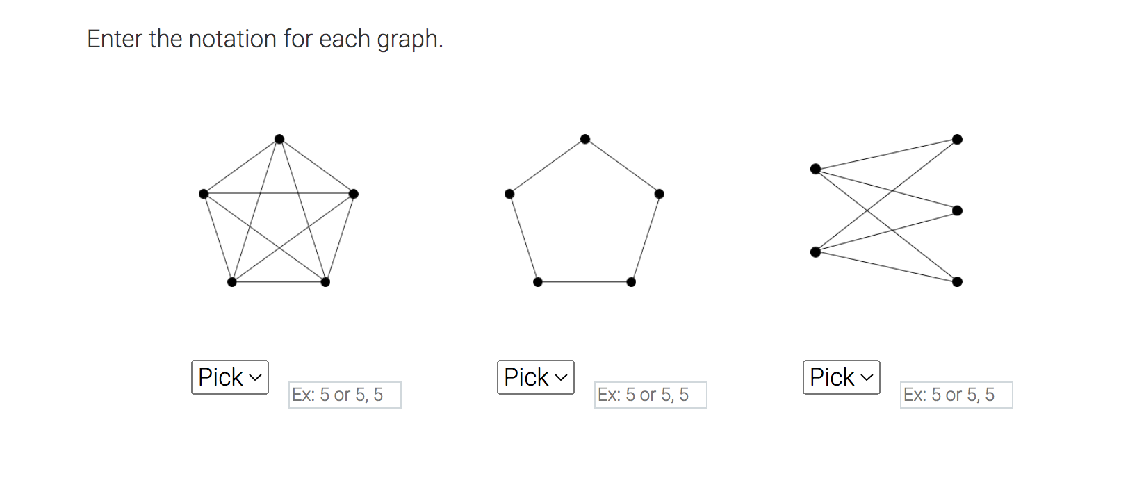 Solved Enter the notation for each graph. | Chegg.com