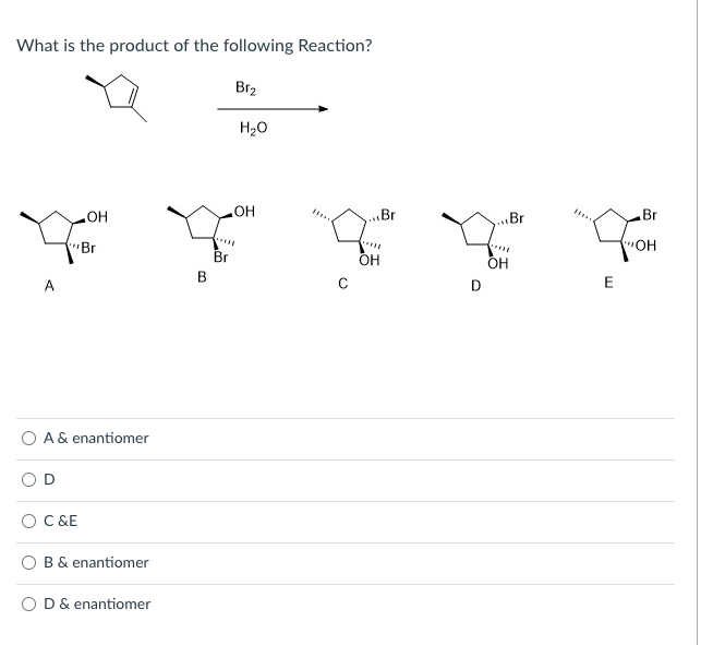 Solved What is the product of the following Reaction? Brz | Chegg.com