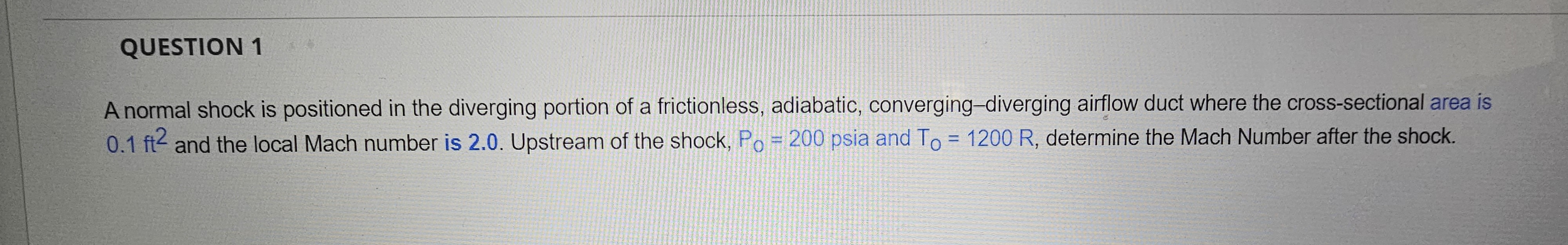 Solved Temperature after shock a) 889R b) 1125R c) 975R d) | Chegg.com