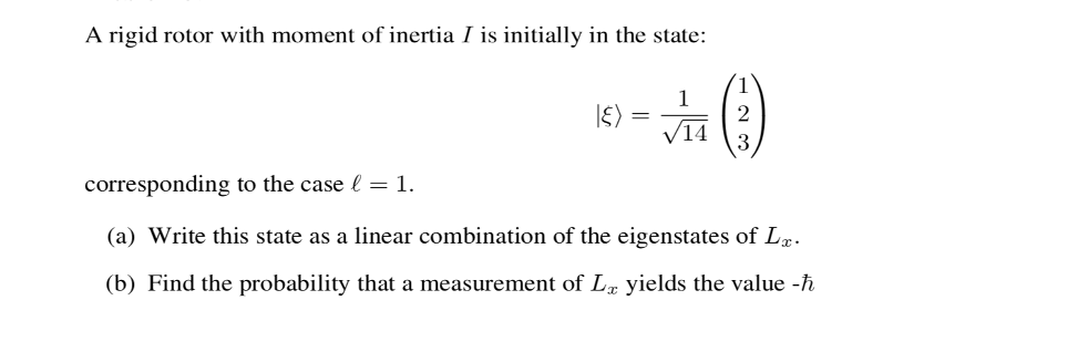 Solved A rigid rotor with moment of inertia I is initially | Chegg.com