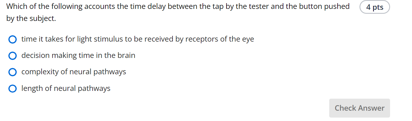 Solved Which of the following accounts the time delay | Chegg.com