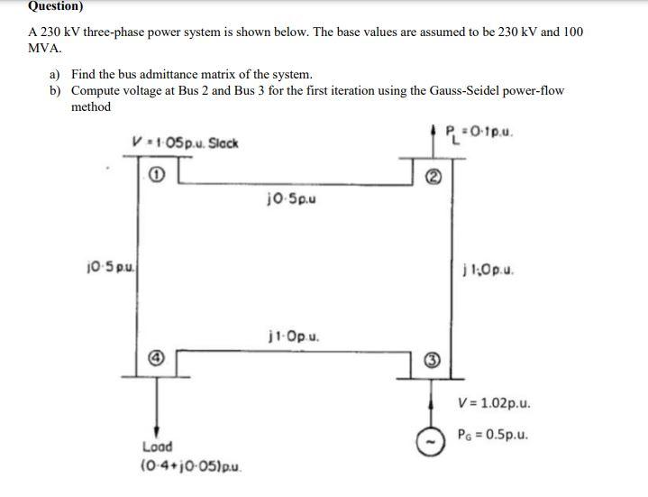 Solved Question) A 230 kV three-phase power system is shown | Chegg.com
