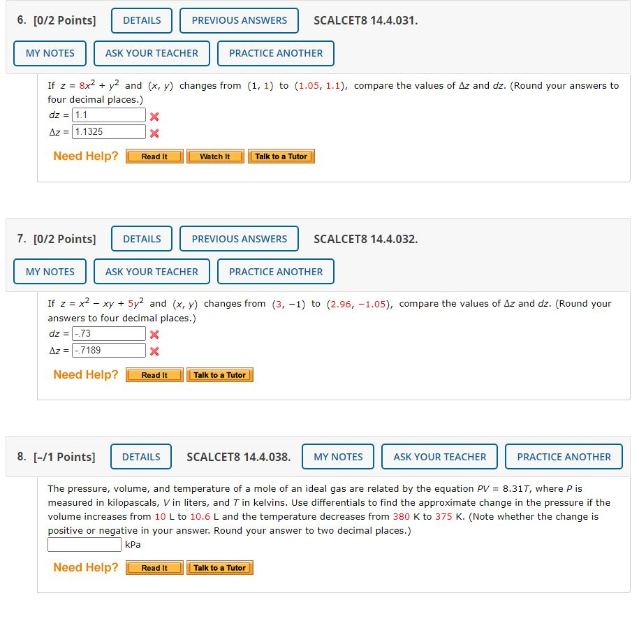 Solved 6. [0/2 points) DETAILS PREVIOUS ANSWERS SCALCET8 | Chegg.com