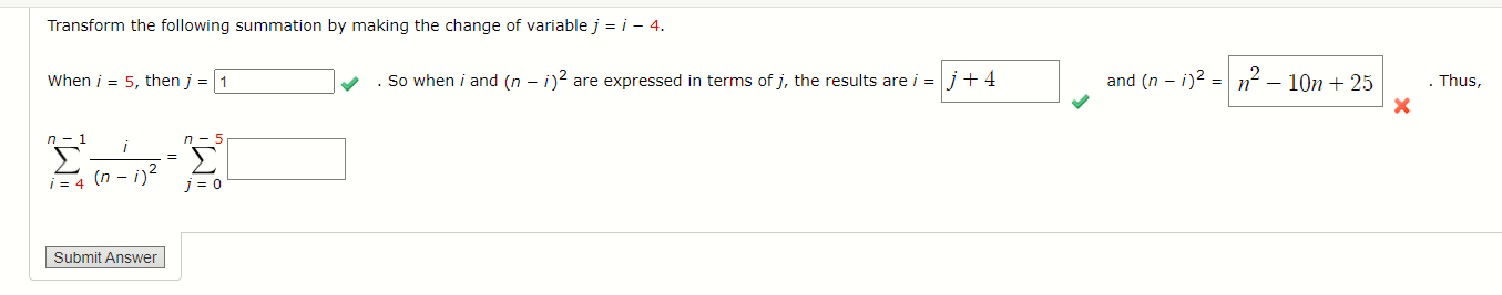 Solved Transform the following summation by making the | Chegg.com