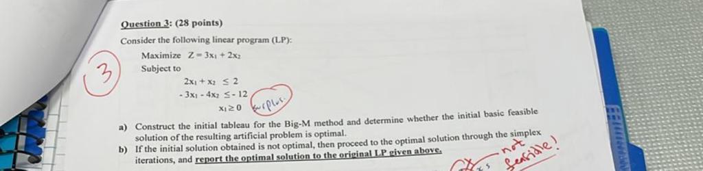 Solved Consider the following linear program (LP): Maximize | Chegg.com