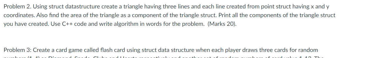 Solved Problem 2 Using Struct Datastructure Create A 5693