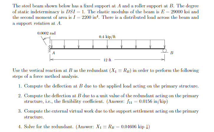 Solved The steel beam shown below has a fixed support at A | Chegg.com