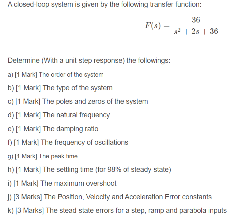 Solved A closed-loop system is given by the following | Chegg.com