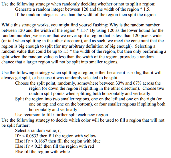 Im trying to Make a code that creates Mondrian style | Chegg.com