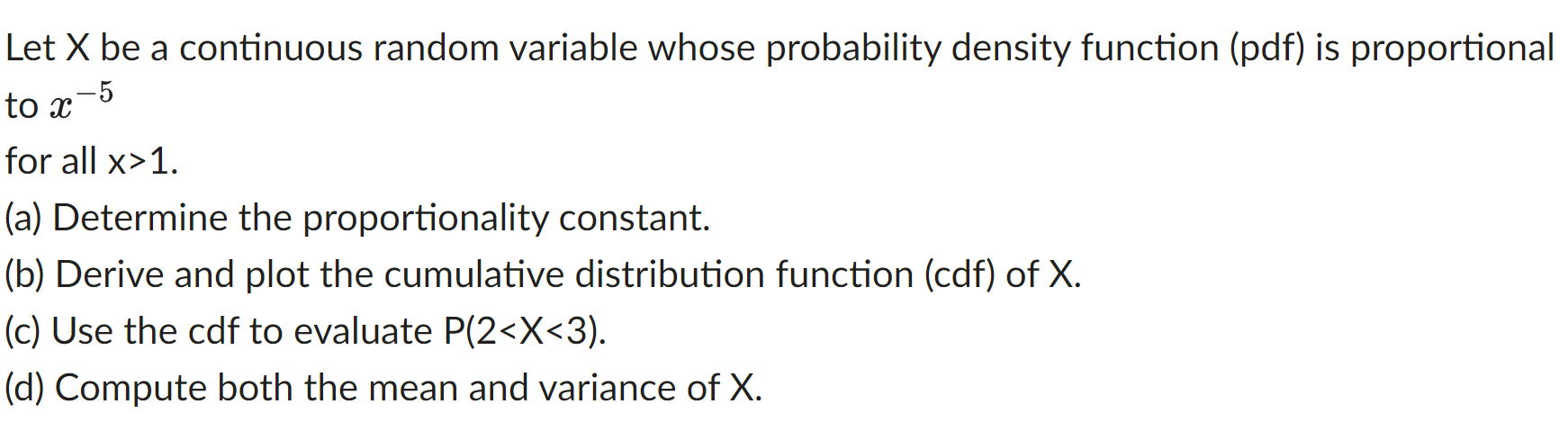 Solved Let x ﻿be a continuous random variable whose | Chegg.com
