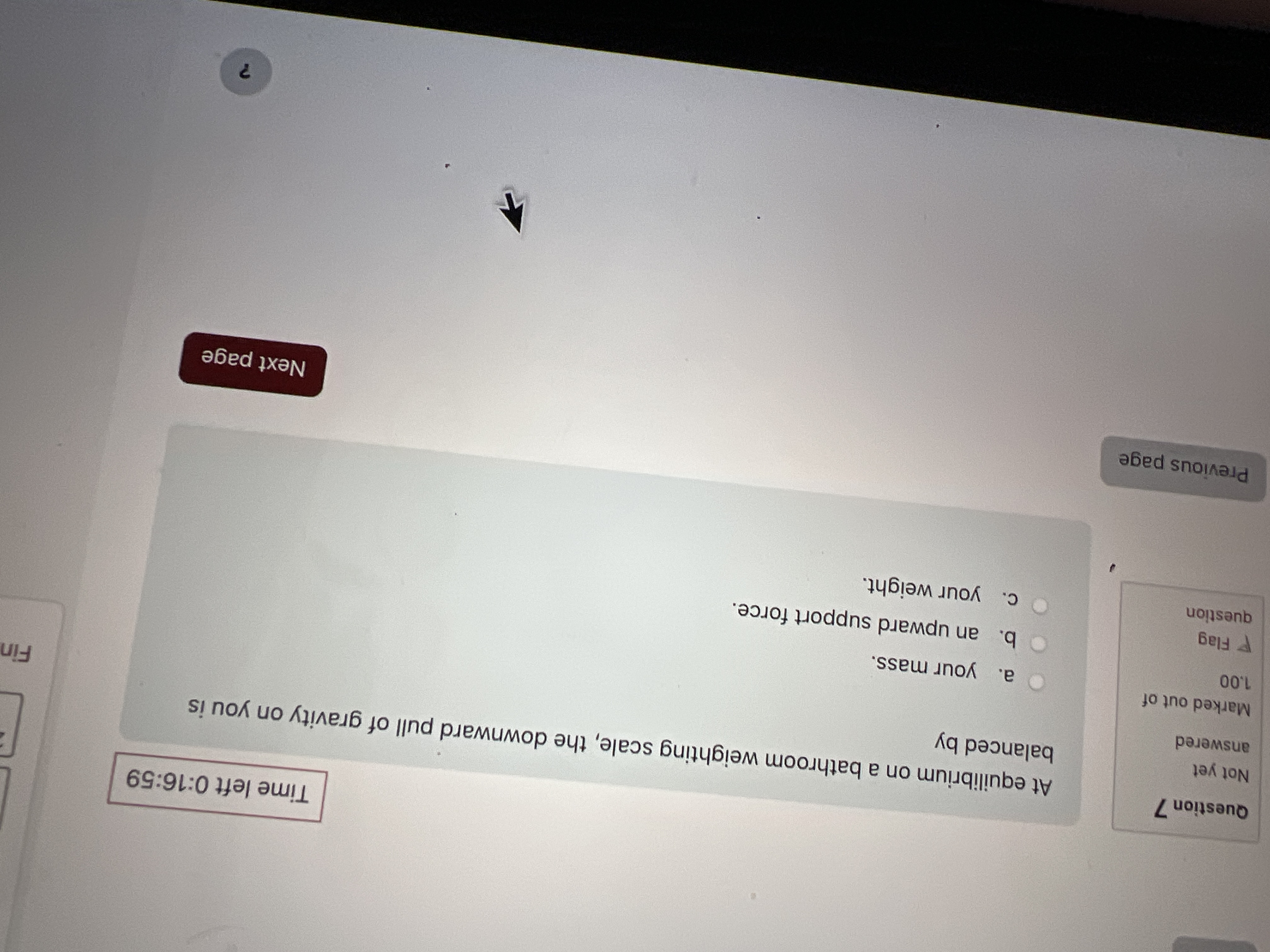 Solved At equilibrium on a bathroom weighting scale, the | Chegg.com