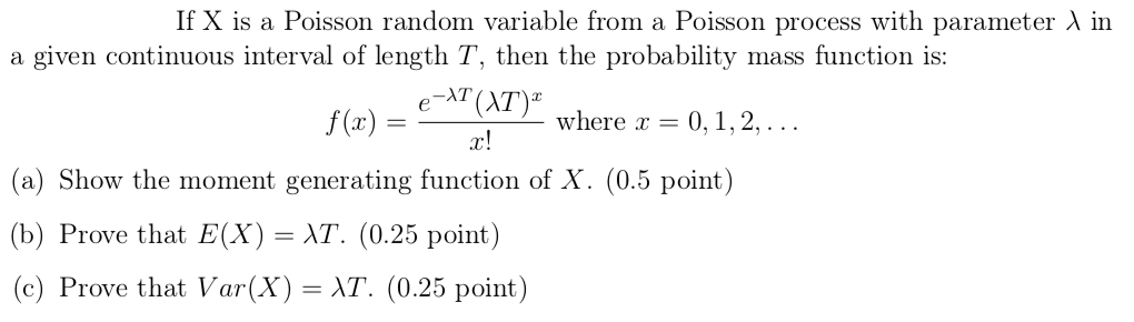 Solved If X is a Poisson random variable from a Poisson | Chegg.com