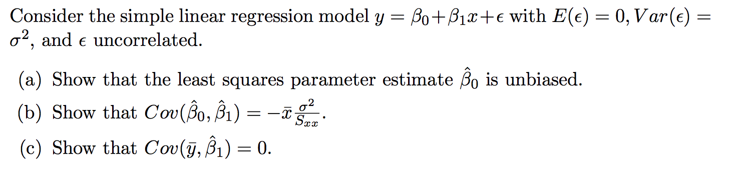 Solved Consider the simple linear regression model | Chegg.com