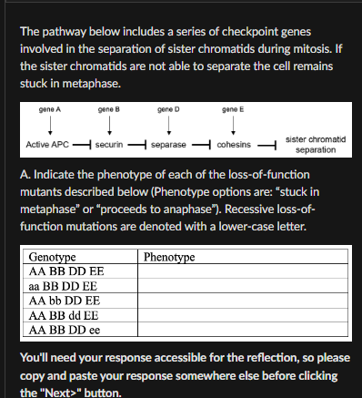 Solved The pathway below includes a series of checkpoint | Chegg.com