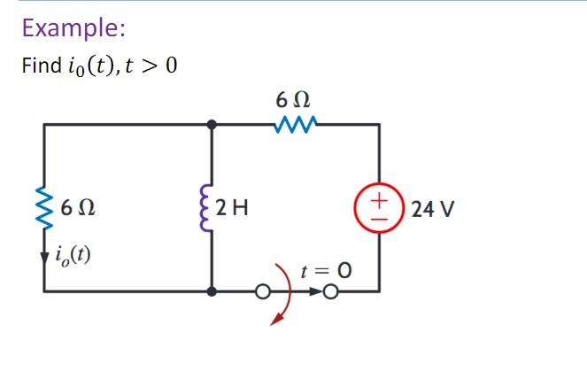Solved Example: Find i0(t),t>0Example: Find vc(t),t>0 | Chegg.com
