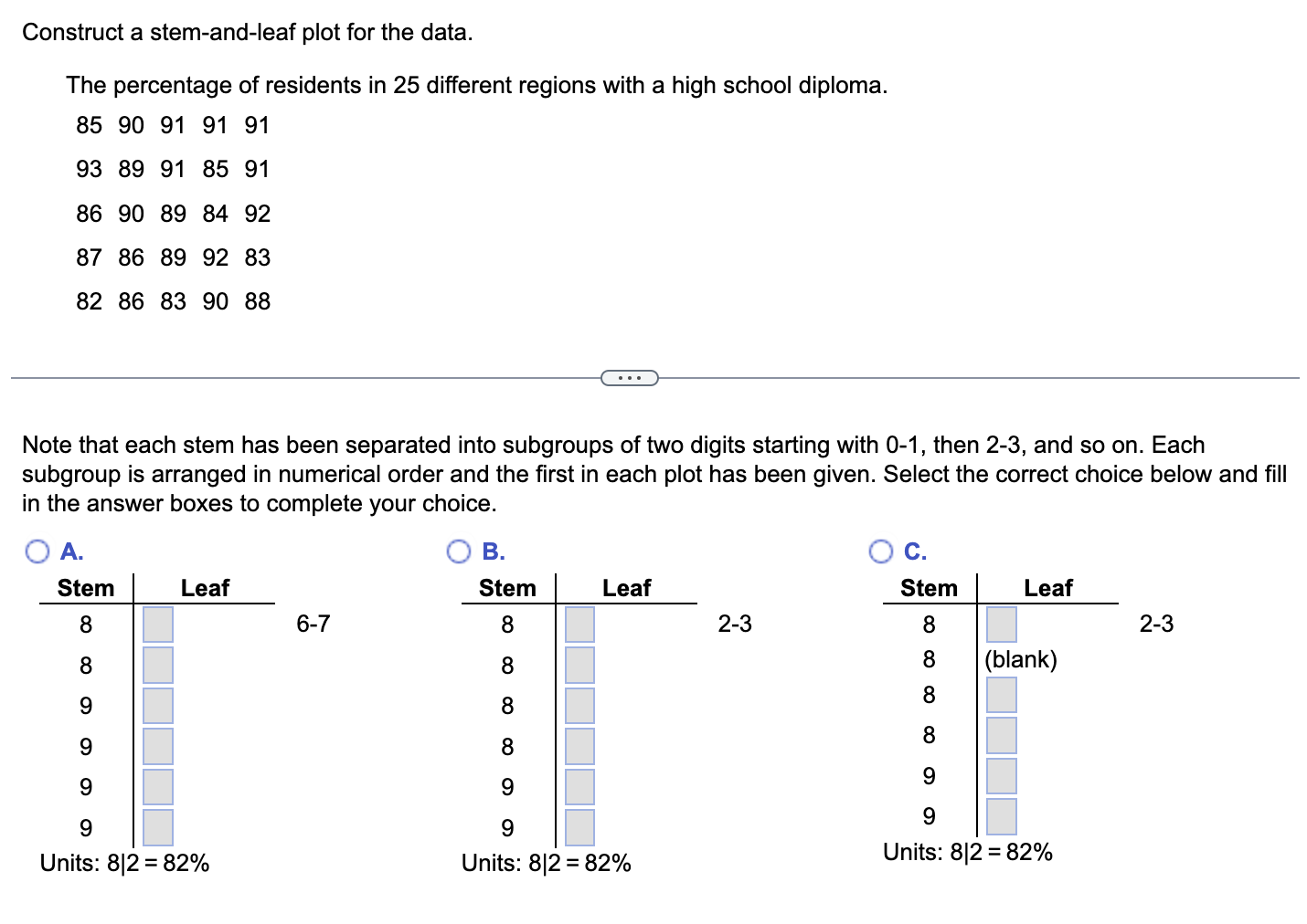 solved-construct-a-stem-and-leaf-plot-for-the-data-the-chegg