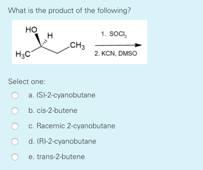Solved What is the product of the following? HOH 1. SOCI, | Chegg.com