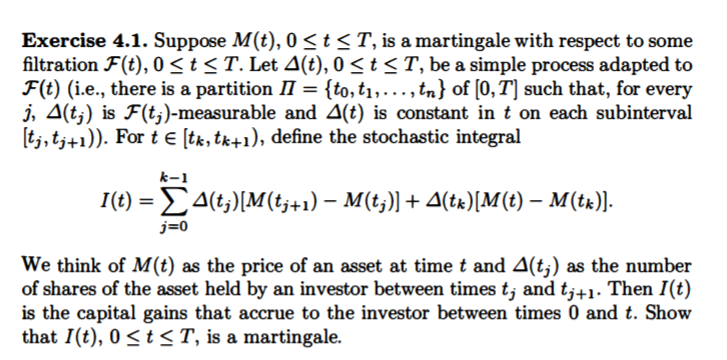 Exercise 4.1. Suppose M(t), 0 | Chegg.com