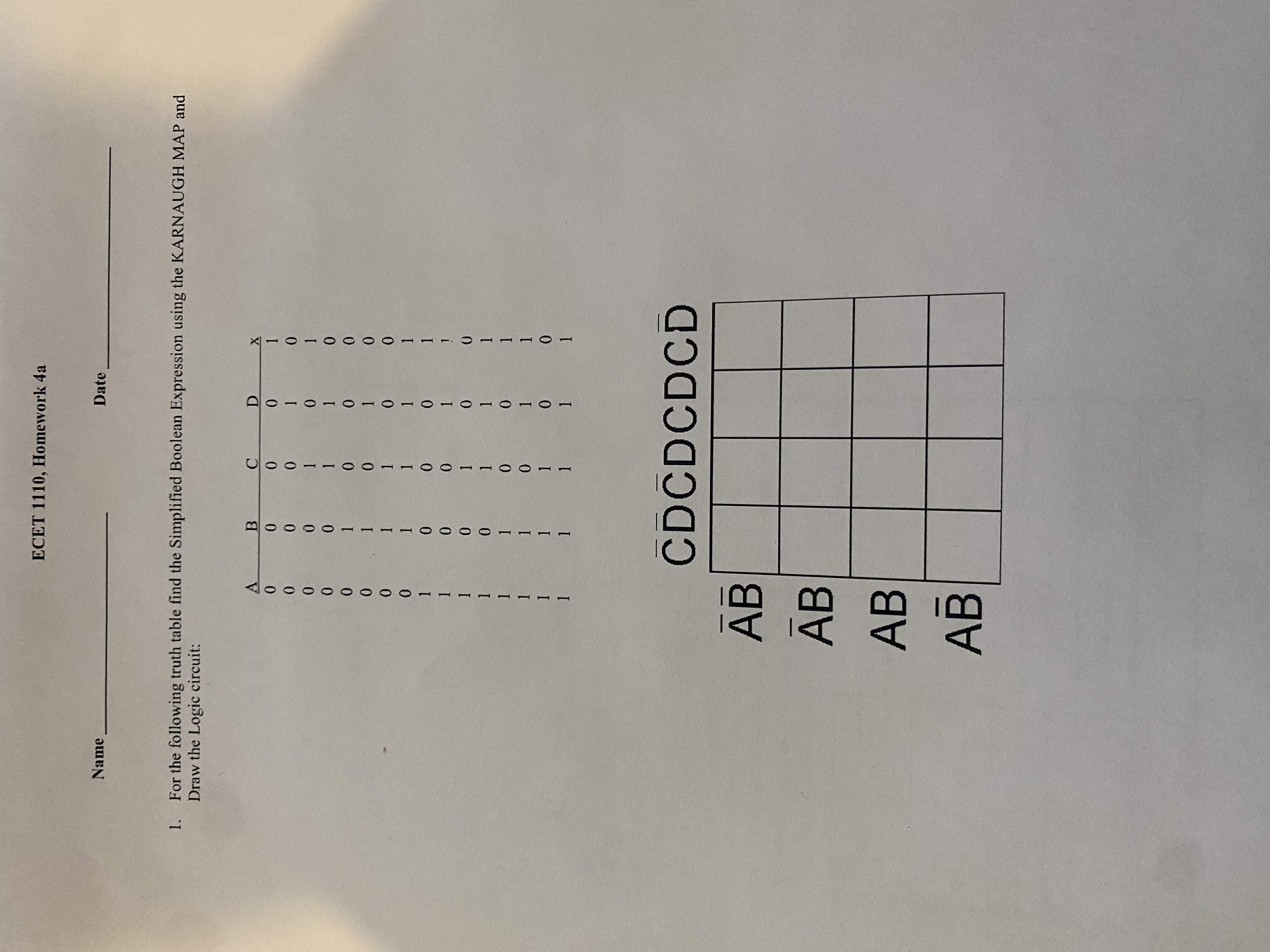 Solved 1. For the following truth table find the Simplified | Chegg.com