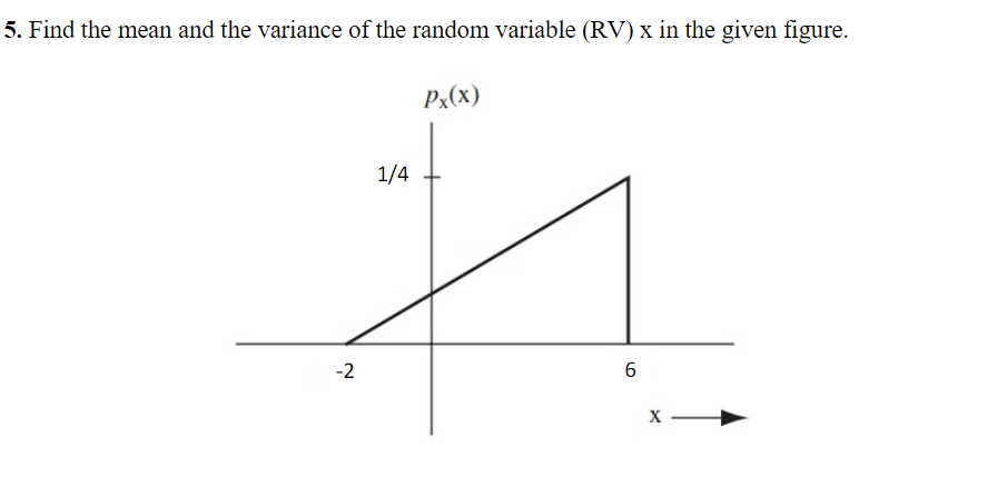 Solved 5. Find the mean and the variance of the random | Chegg.com
