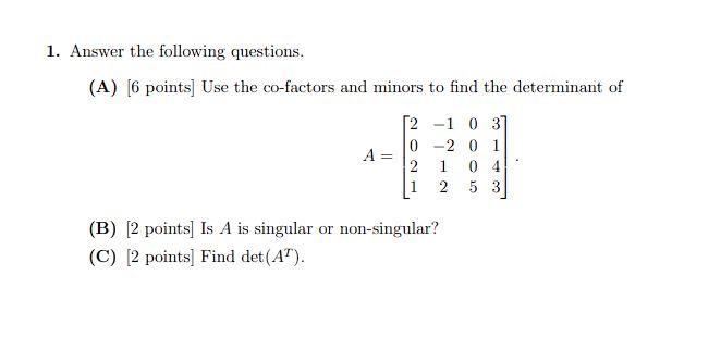 Solved 1 Answer The Following Questions A 6 Points Use 1593
