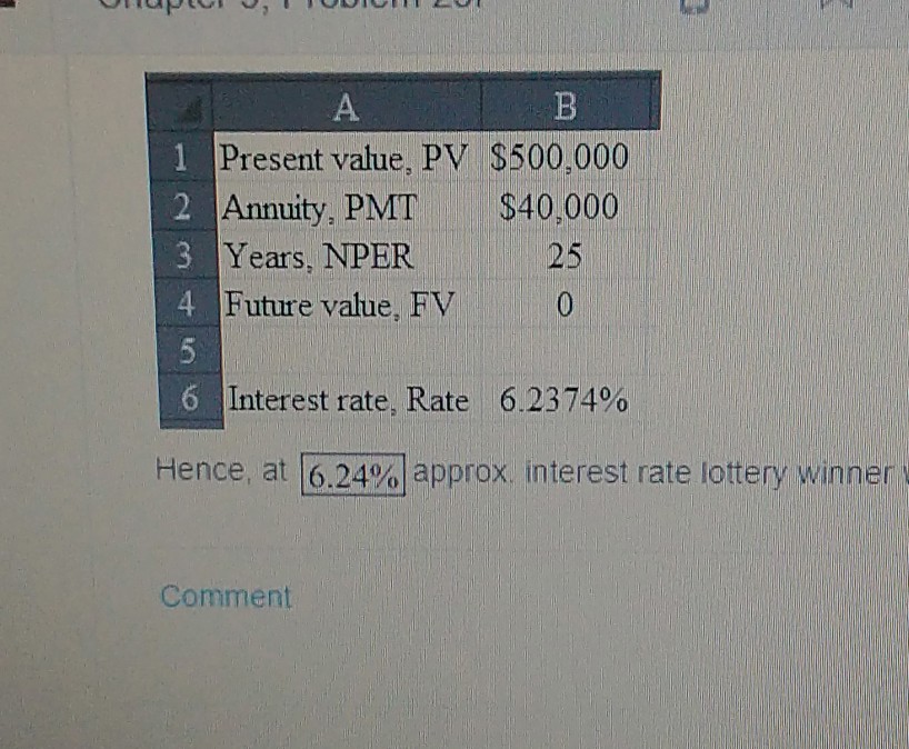 Solved Present value, PV $500,000 Annuity, PMT $40,000 | Chegg.com