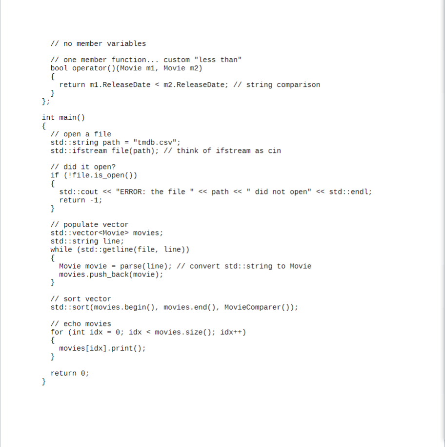 Solved Modify tmdb.cpp so that the program outputs two | Chegg.com