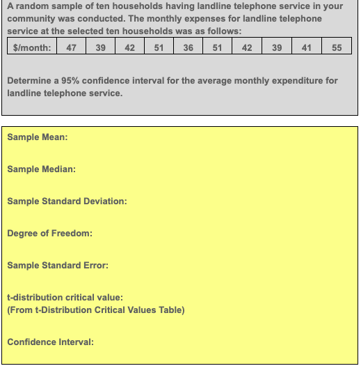 Solved A random sample of ten households having landline | Chegg.com