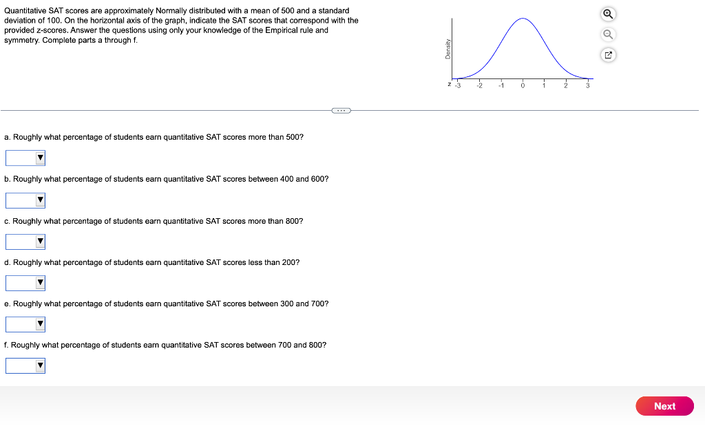 Solved Quantitative SAT scores are approximately Normally | Chegg.com
