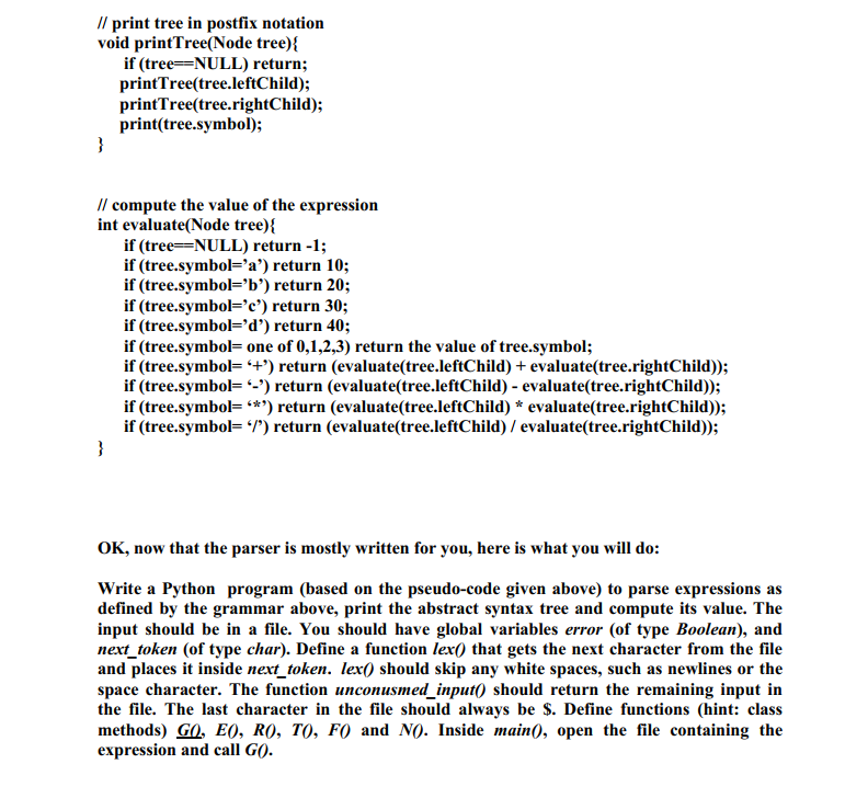Now, we are going to generate an abstract syntax tree | Chegg.com